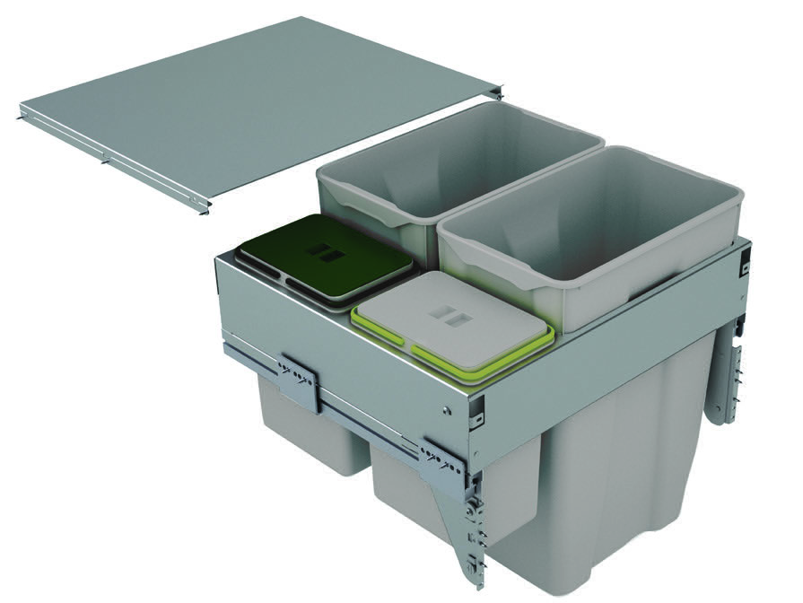 600mm Quad Bin Full Ext SC - Panels Plus - 312 Ewell Rd, Surbiton KT6 7AL